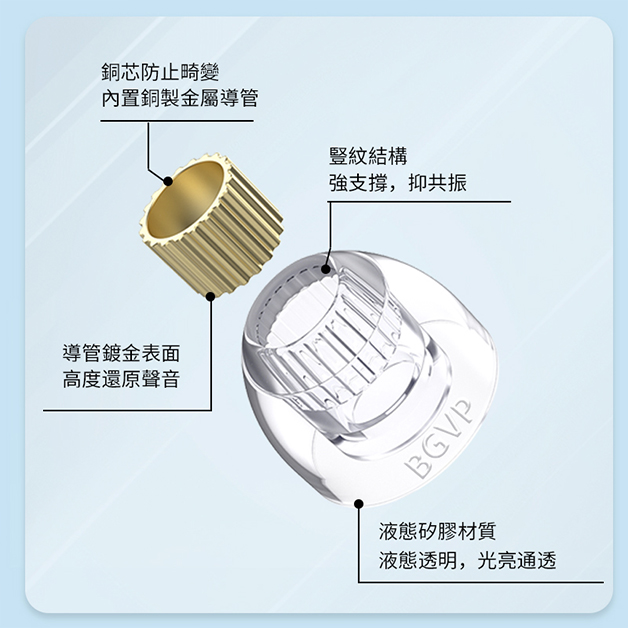 無氧銅鍍金內芯－BGVP B11玲瓏液態矽膠耳塞 | U-Headphone 耳機共和國